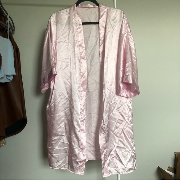 Victoria's Secret | Intimates & Sleepwear | Light Pink Satin Robe ...